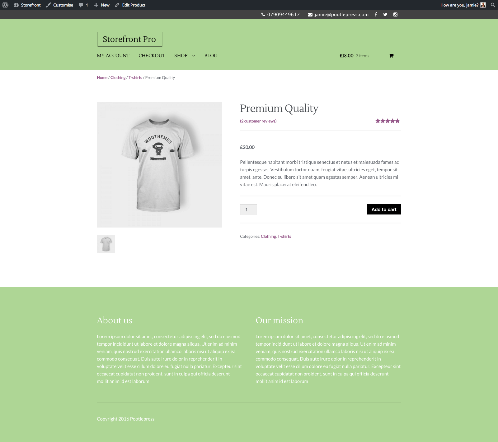 Storefront Pro - easily customize WooThemes Storefront