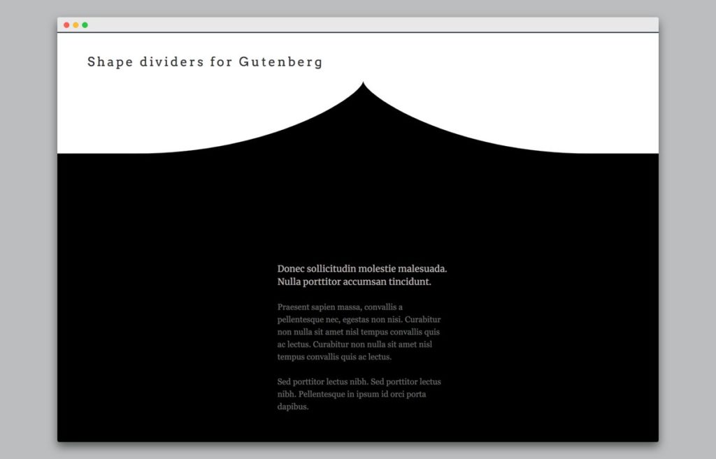 The Shape Divider Block for Gutenberg - and WordPress Version 5