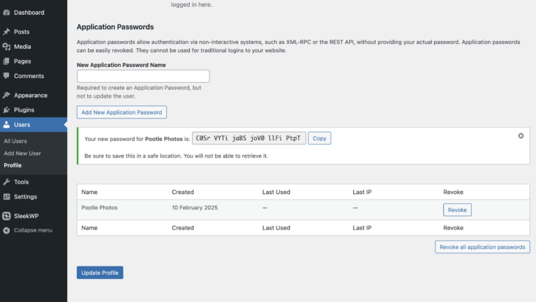 How to set up application passwords in WordPress | Pootlepress